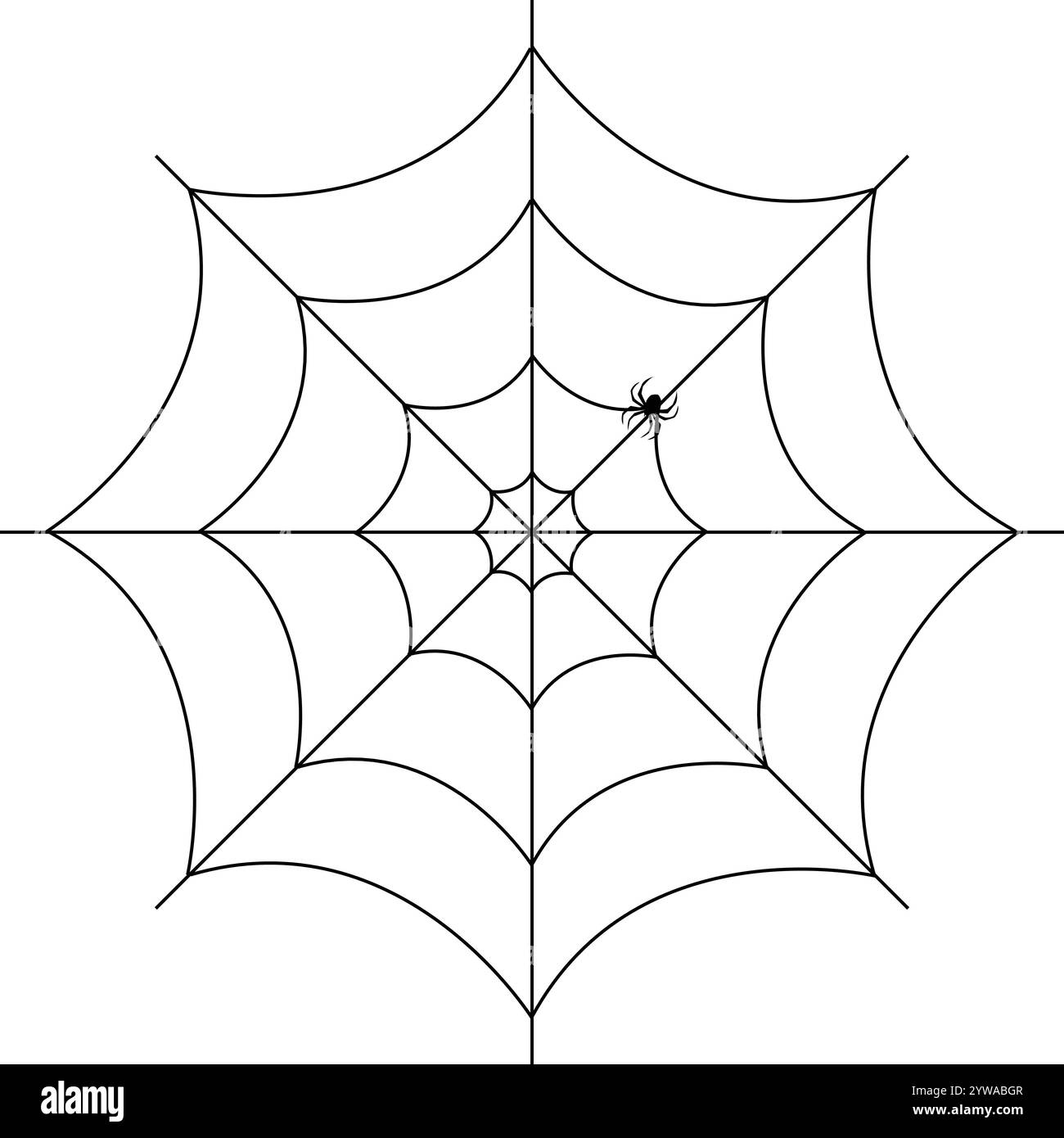 Spider with net icon, Spider in net silhouette, Halloween icon, Creepy ...