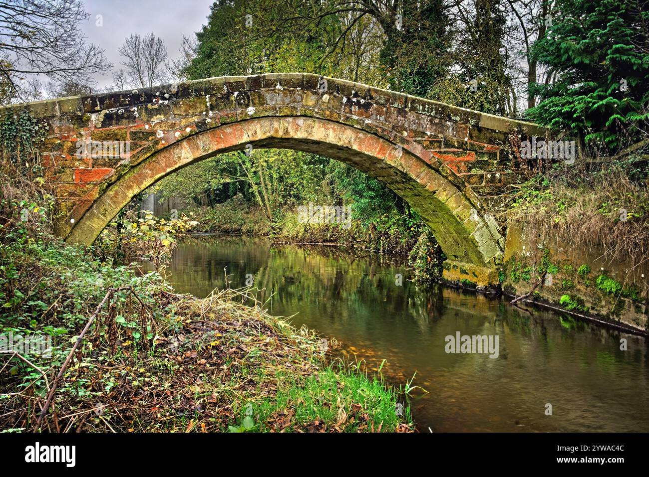 UK, North Yorkshire, Thirsk, Sowerby, World's End Bridge over Cod Beck ...