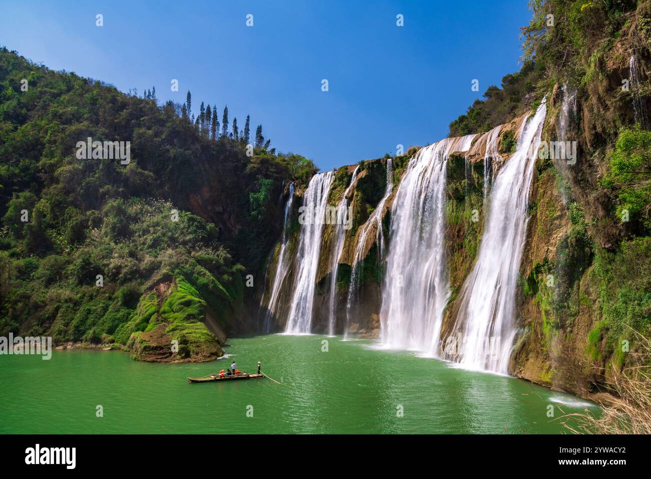 Aerial view of Jiulong waterfall in Luoping, Yunnan, China Stock Photo ...