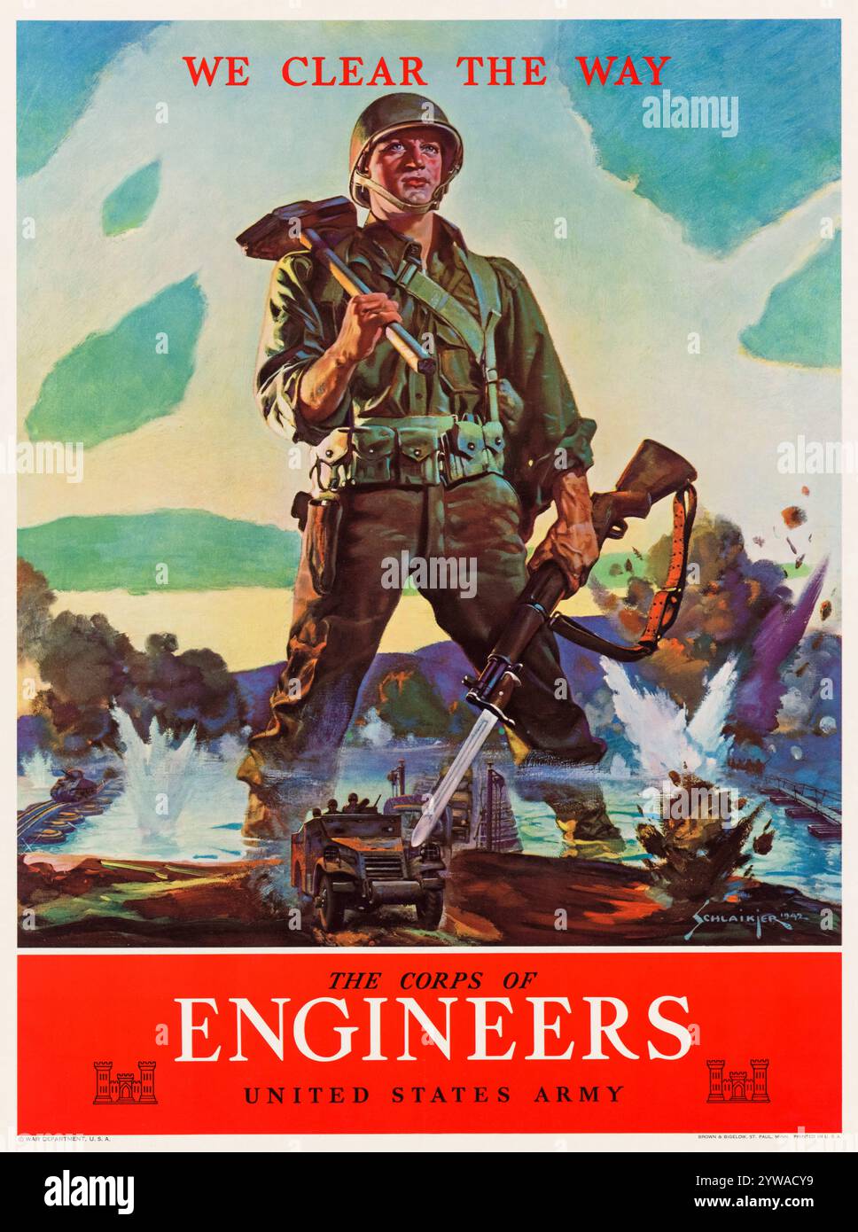 American, US, WW2, Recruitment poster, We Clear the Way, The Corps of ...