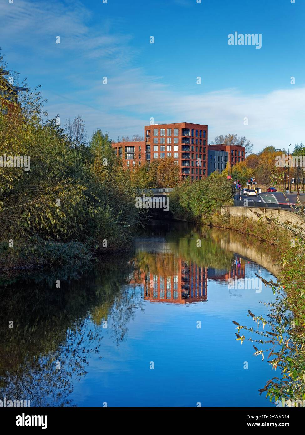 UK, South Yorkshire, Sheffield, River Don, Looking towards Bridgehouses ...