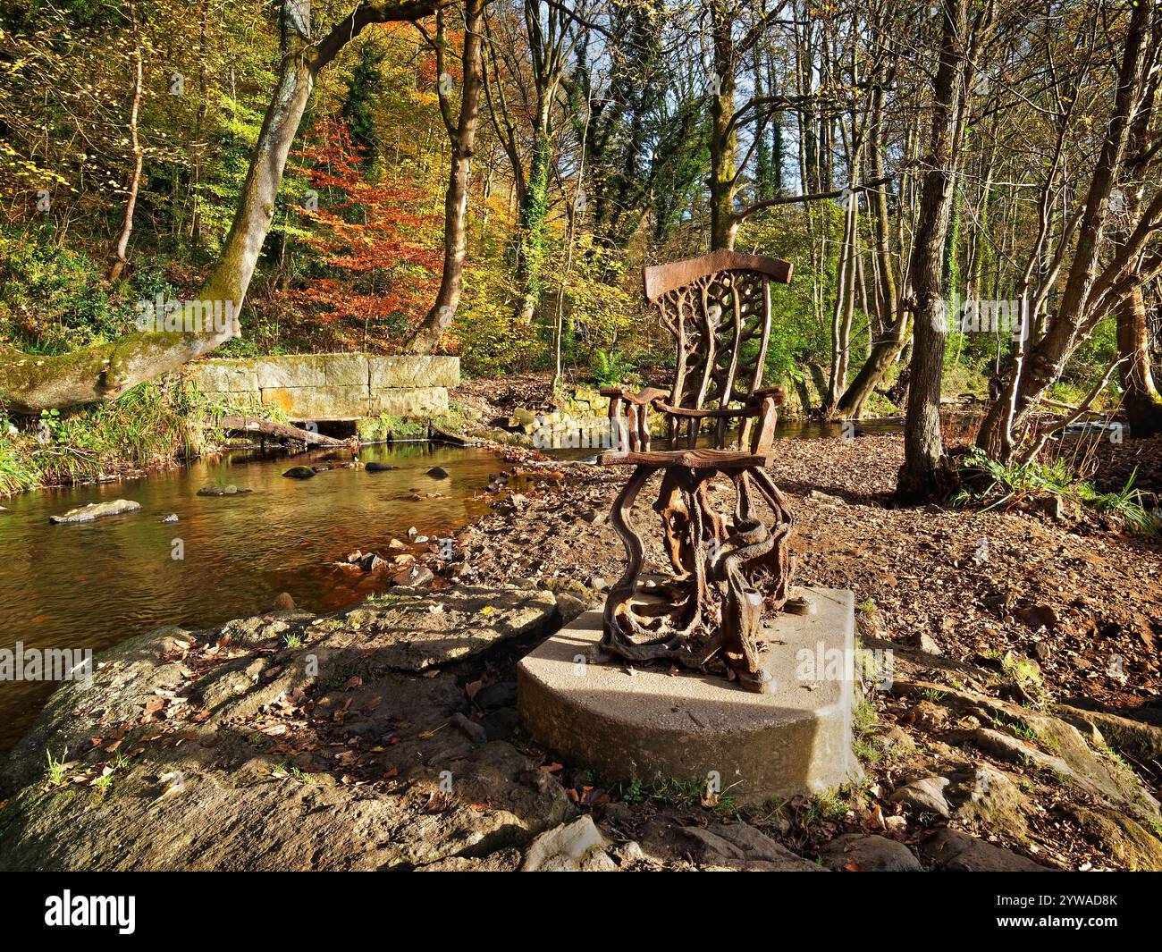 UK, South Yorkshire, Sheffield, Rivelin Valley, River Rivelin, Iron ...