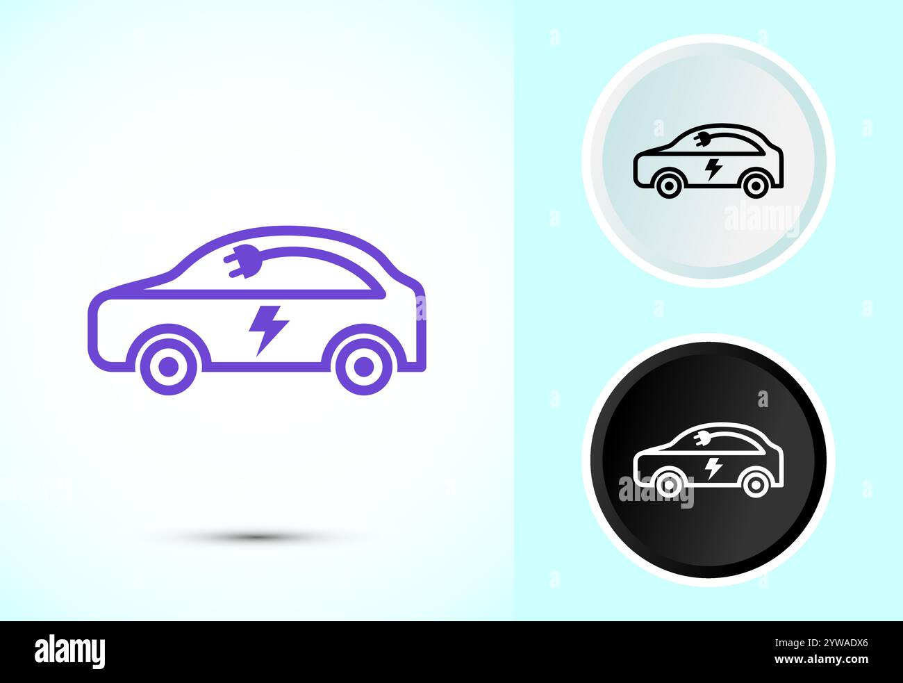 Electric car icon design illustration. Car charging station sign symbol ...