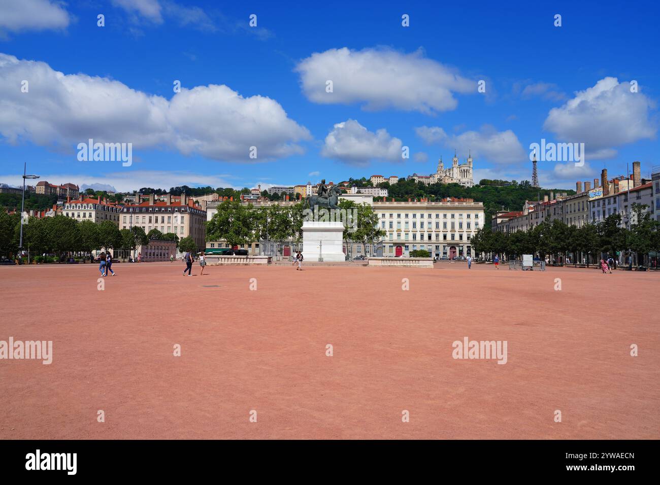 LYON, FRANCE -4 JULY 2024- View of the Place Bellecour, a landmark ...