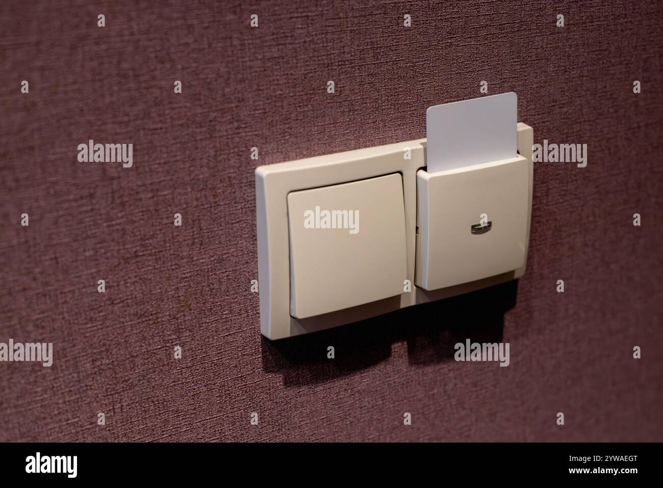Hotel Room Card Power Switch on Textured Wall Stock Photo - Alamy