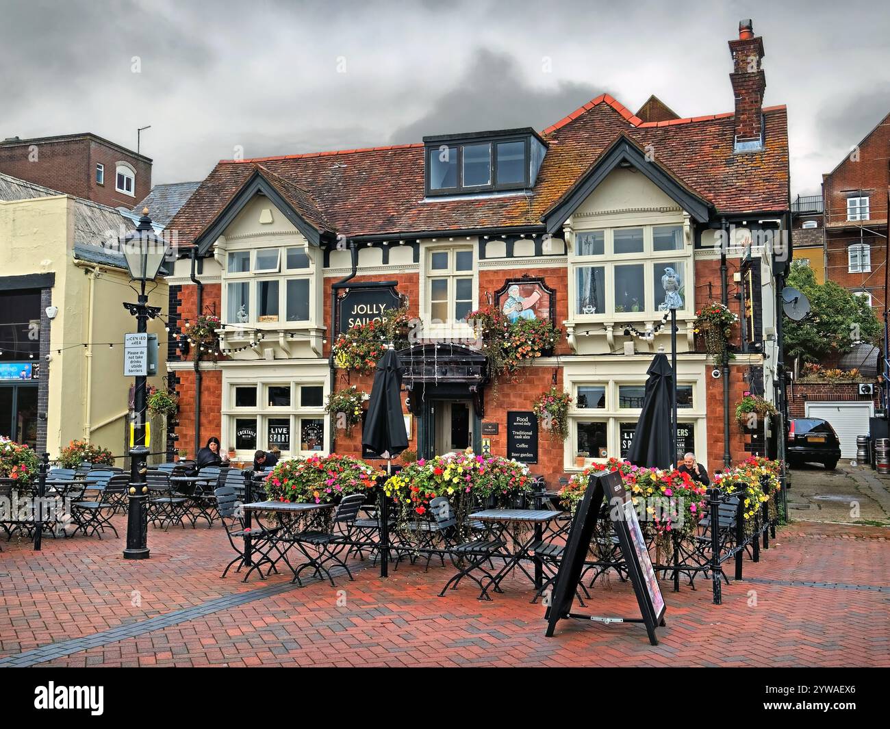 UK, Dorset, Poole, The Quay, Jolly Sailor Pub Stock Photo - Alamy