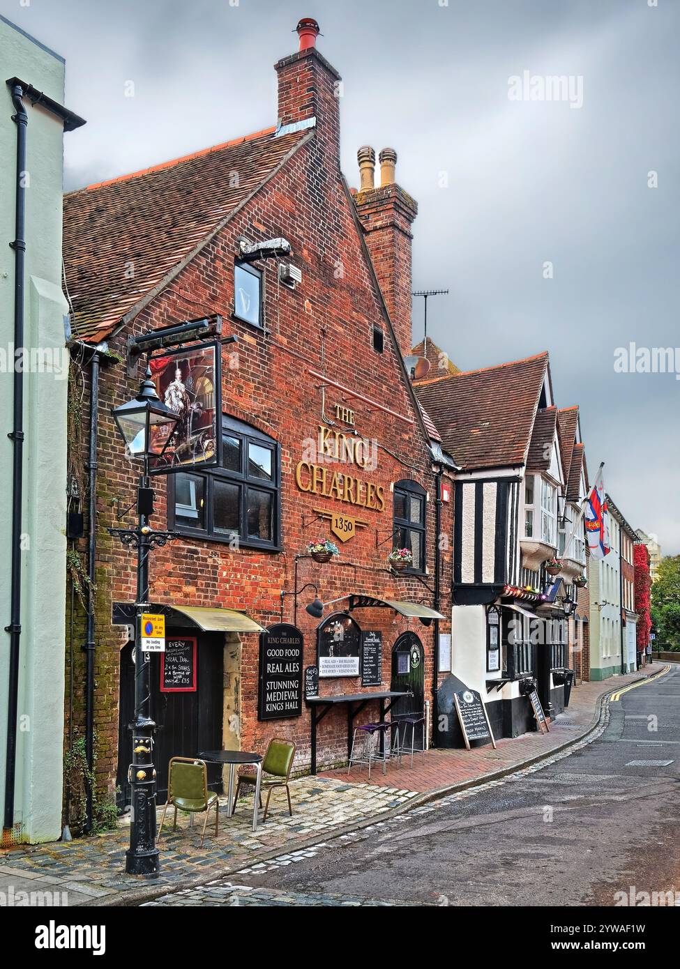 UK, Dorset, Poole, Thames Street, Kings Banquet Hall and The King ...