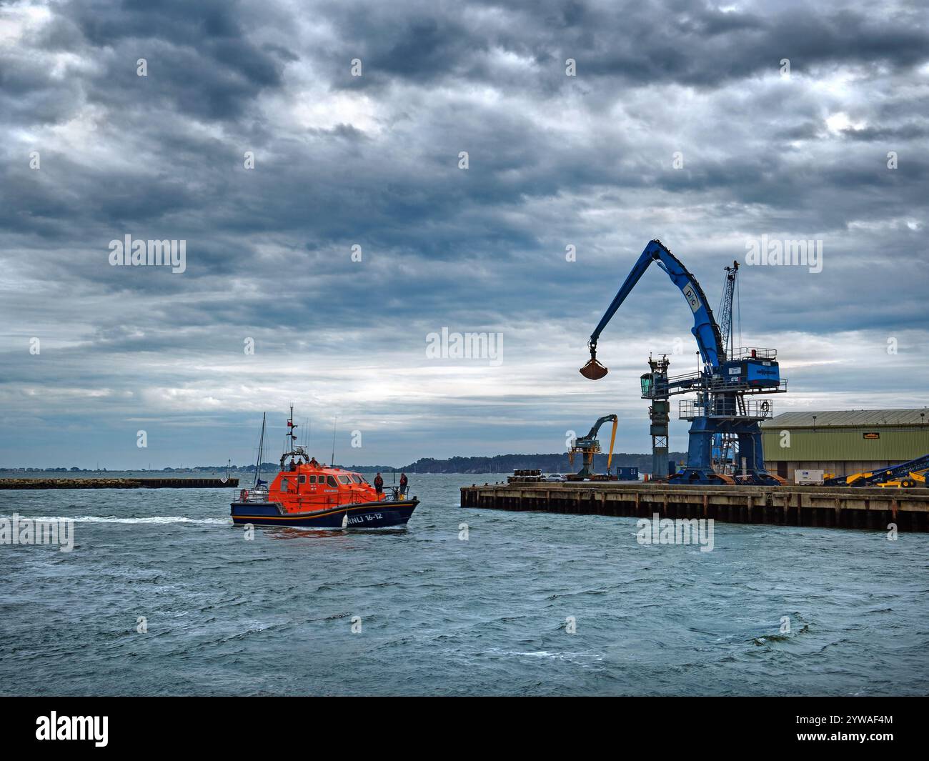 UK, Dorset, Poole, RNLI Lifeboat and Docks Stock Photo - Alamy