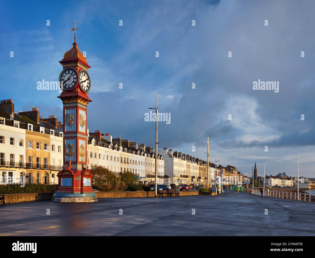 UK, Dorset, Weymouth, Jubilee Clock Tower and Esplanade Stock Photo - Alamy