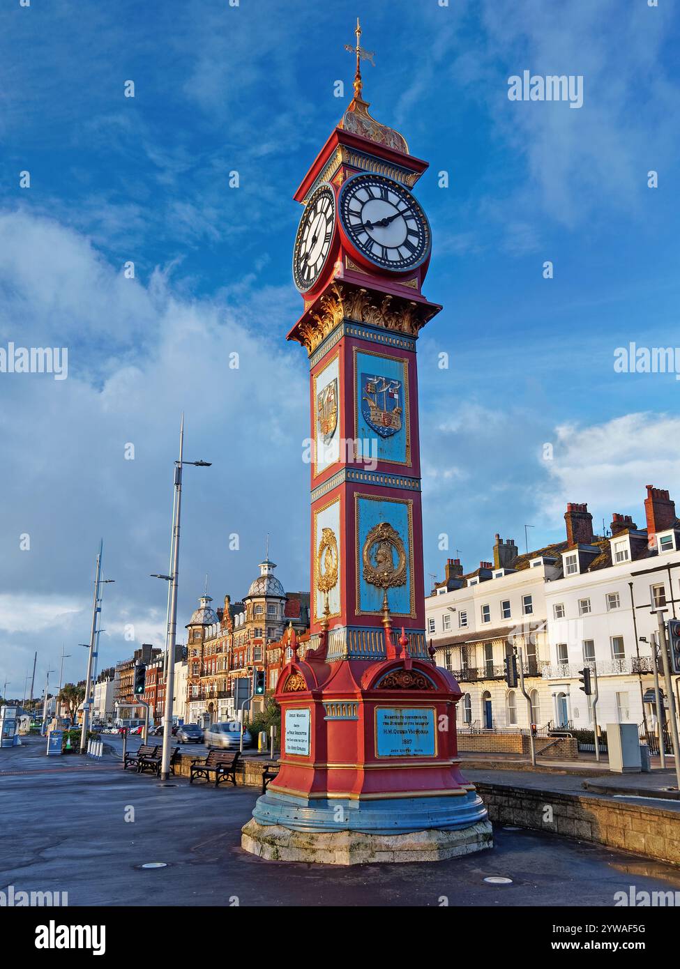 UK, Dorset, Weymouth, Jubilee Clock Tower and Esplanade Stock Photo - Alamy