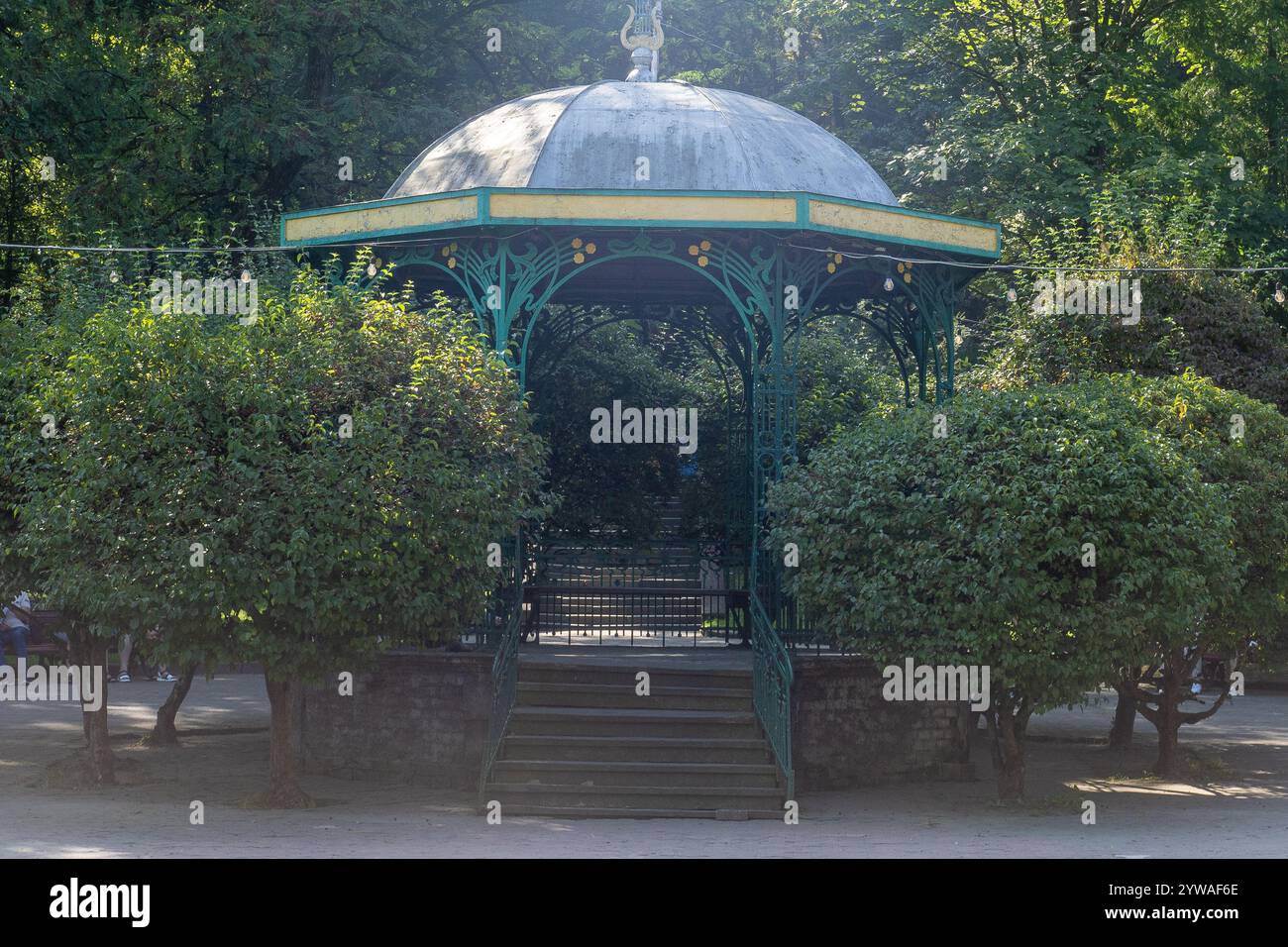 Gazebo in a green park. Garden architecture. Bench pavilion Stock Photo ...