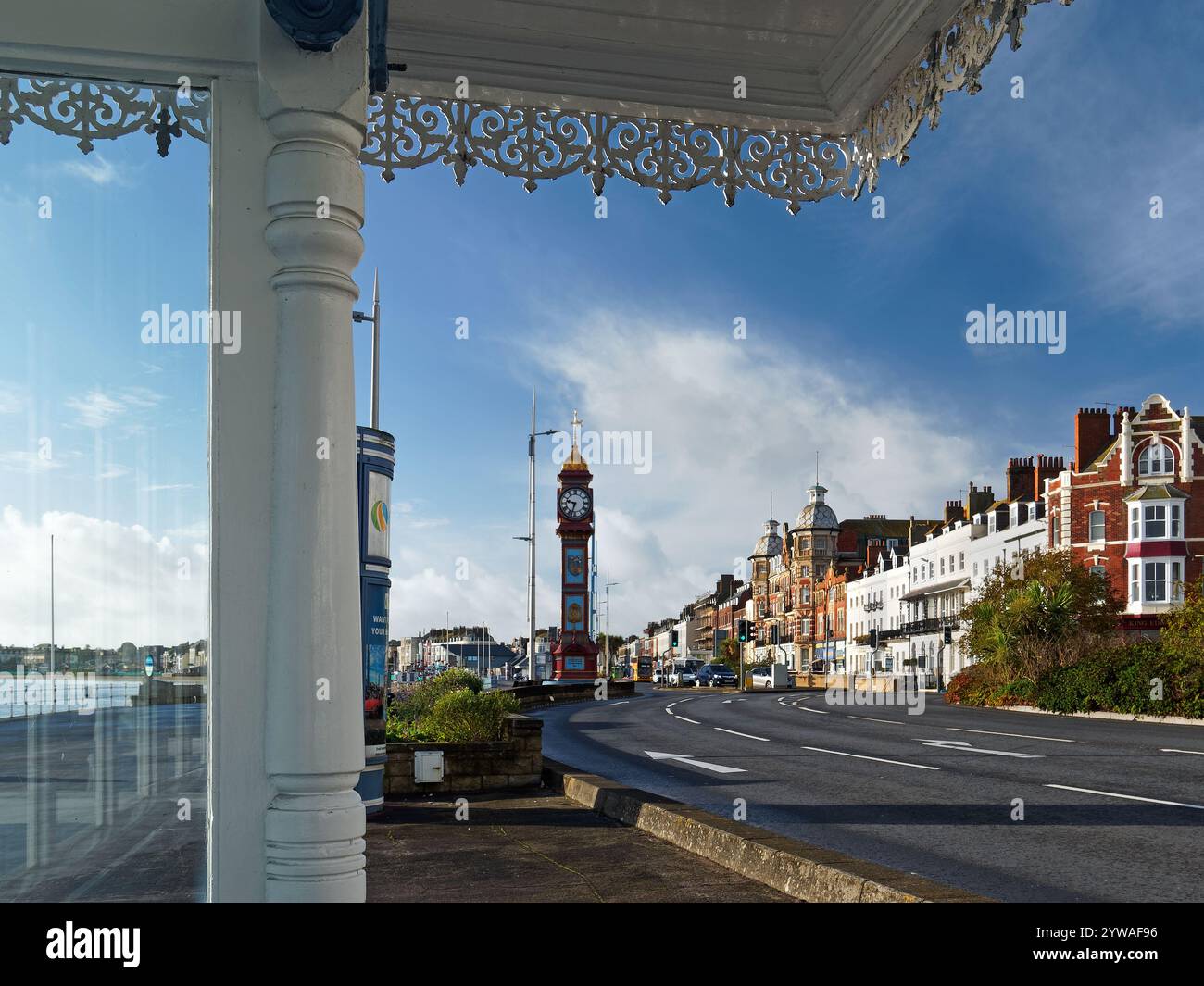 UK, Dorset, Weymouth, Jubilee Clock Tower and Esplanade Stock Photo - Alamy