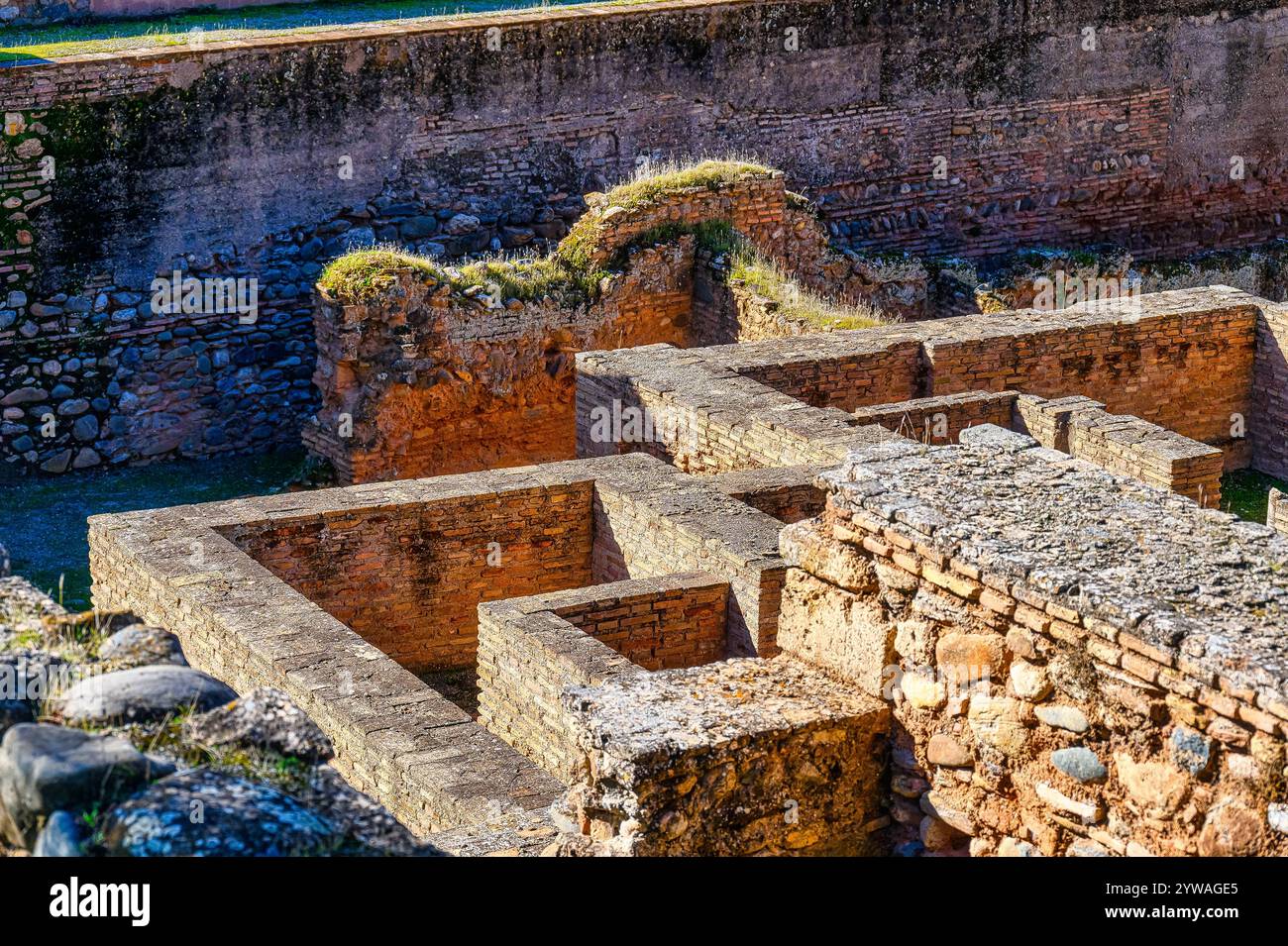 Granada, Spain - September 20, 2024: Fortified stone structures in the ...