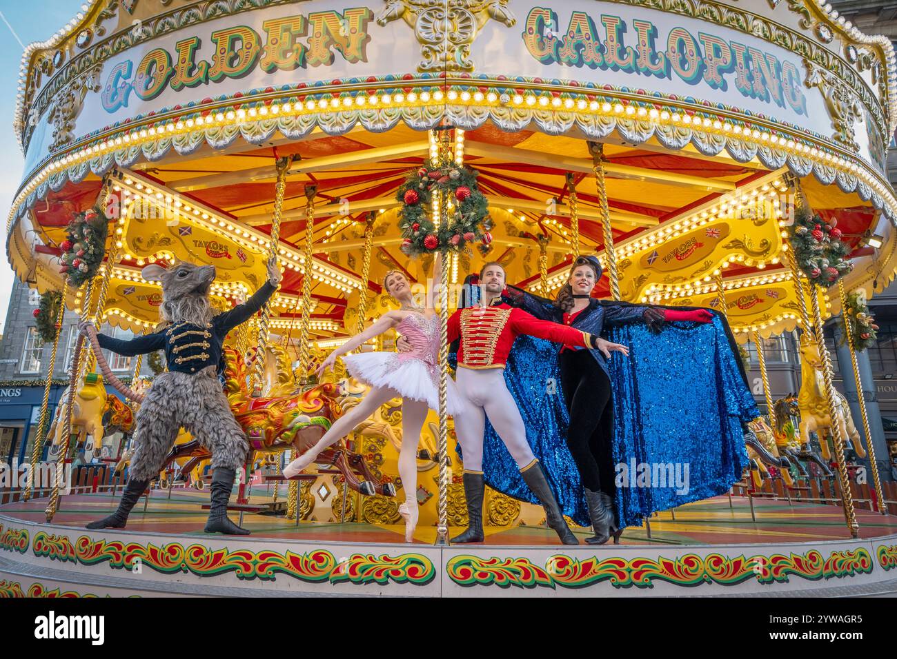 Scottish Ballet dancers (left to right) Javier Andreu as The Rat King ...