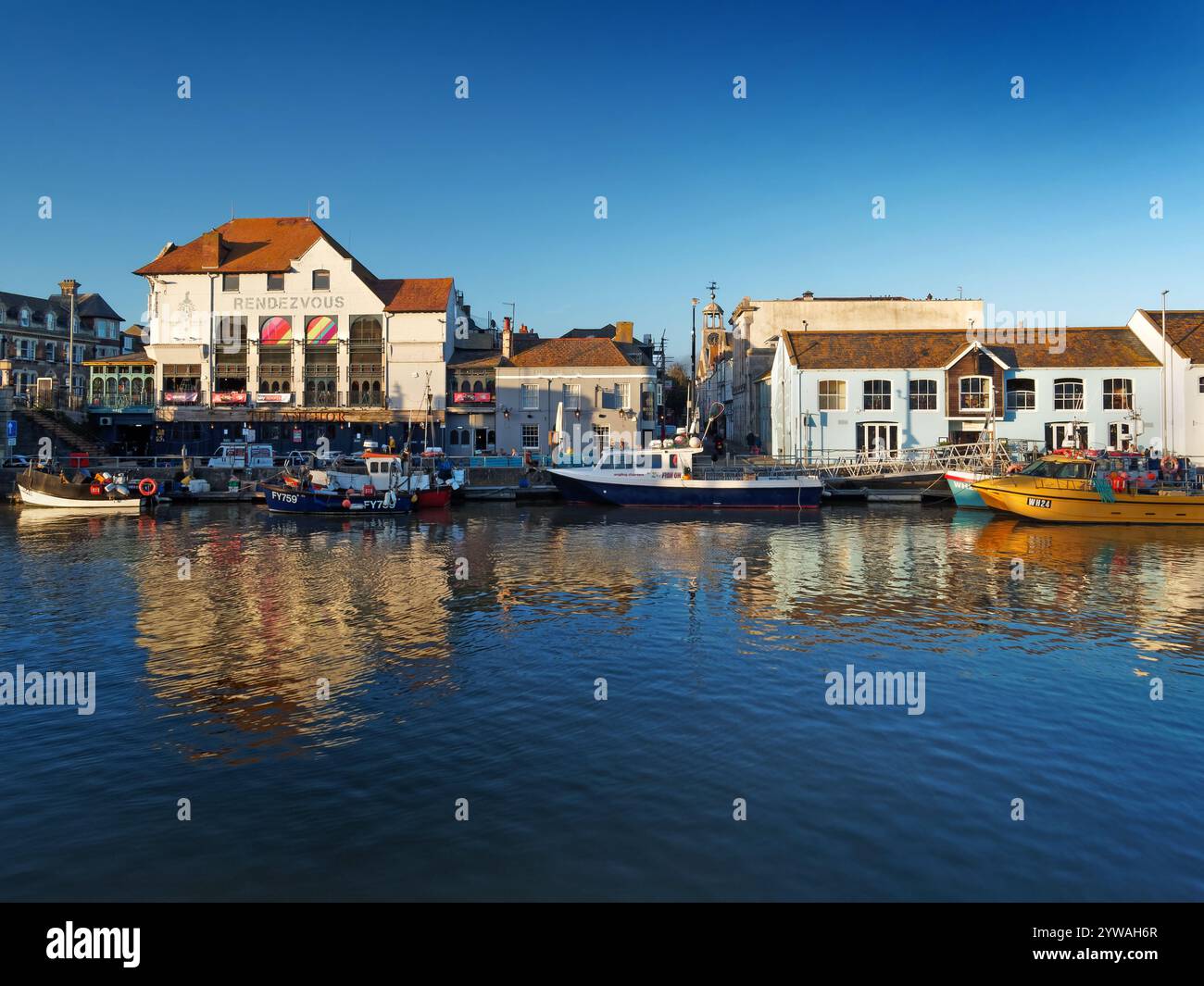 UK, Dorset, Weymouth, Harbour and Custom House Quay Stock Photo - Alamy
