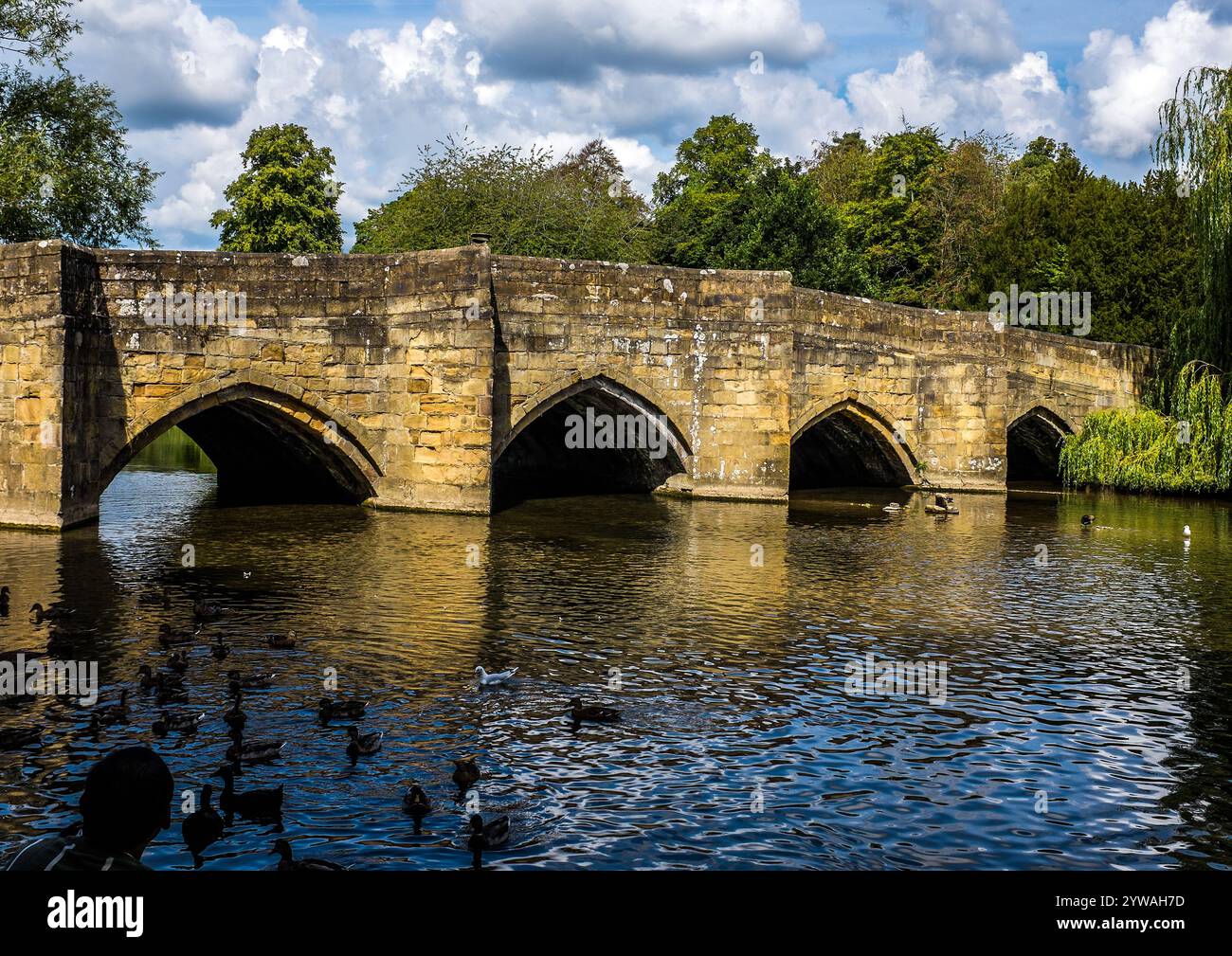This bridge is one of two old stone bridges at Bakewell Stock Photo - Alamy