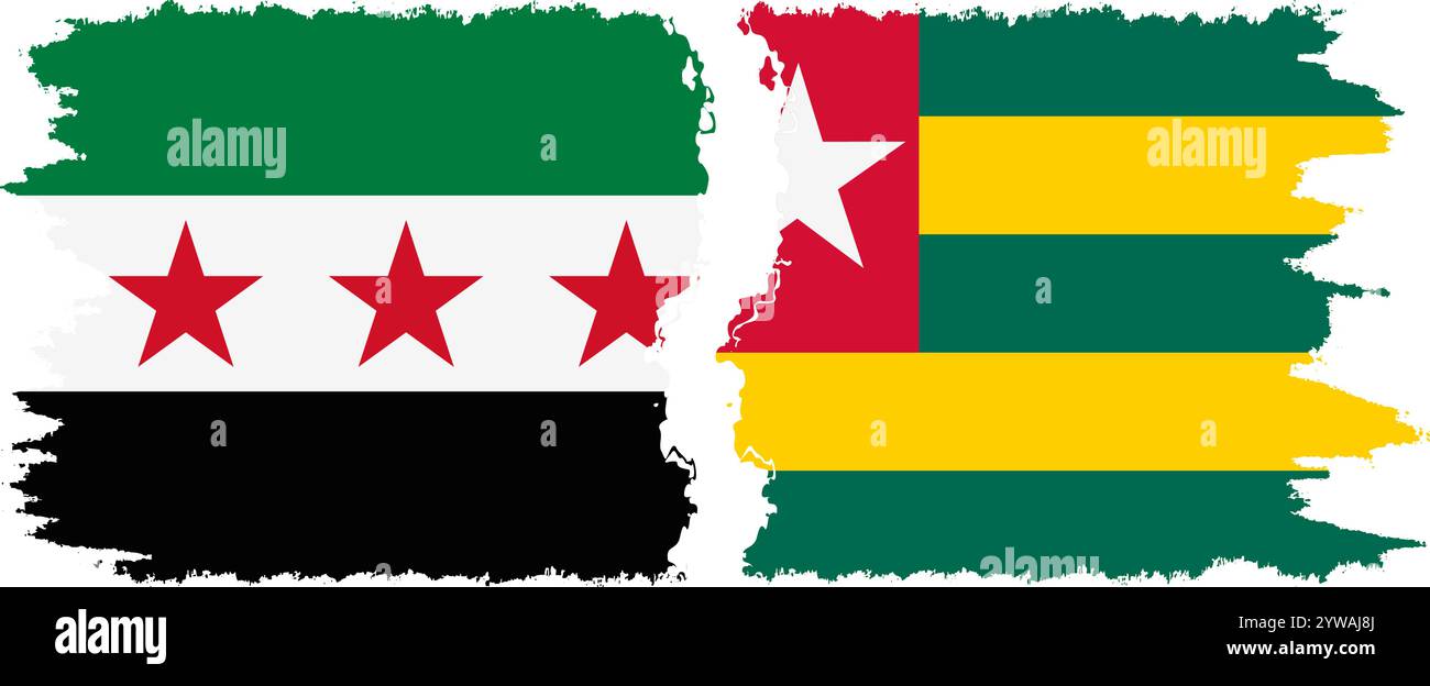 Togo and Syrian Revolution grunge flags connection, vector Stock Vector ...
