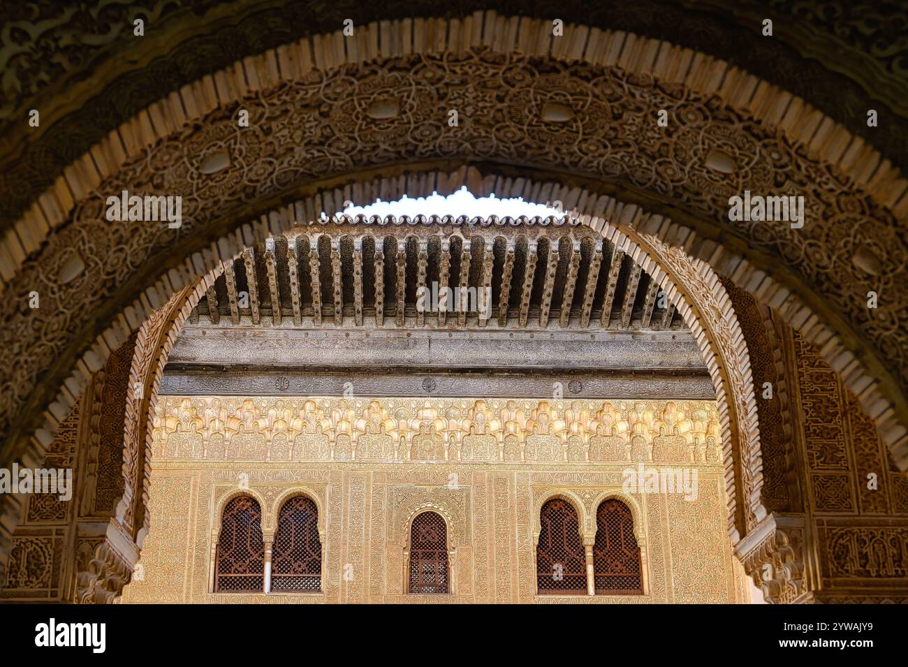Granada, Spain - September 20, 2024: Islamic architectural arches in ...