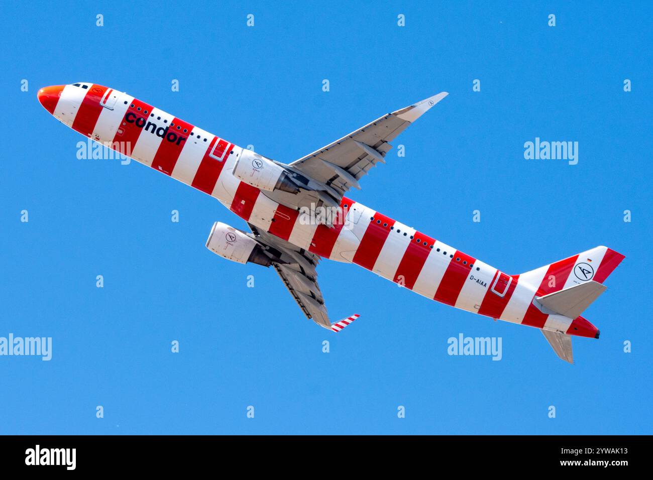 Airbus A321 airliner of the Condor airline with special Red Passion ...