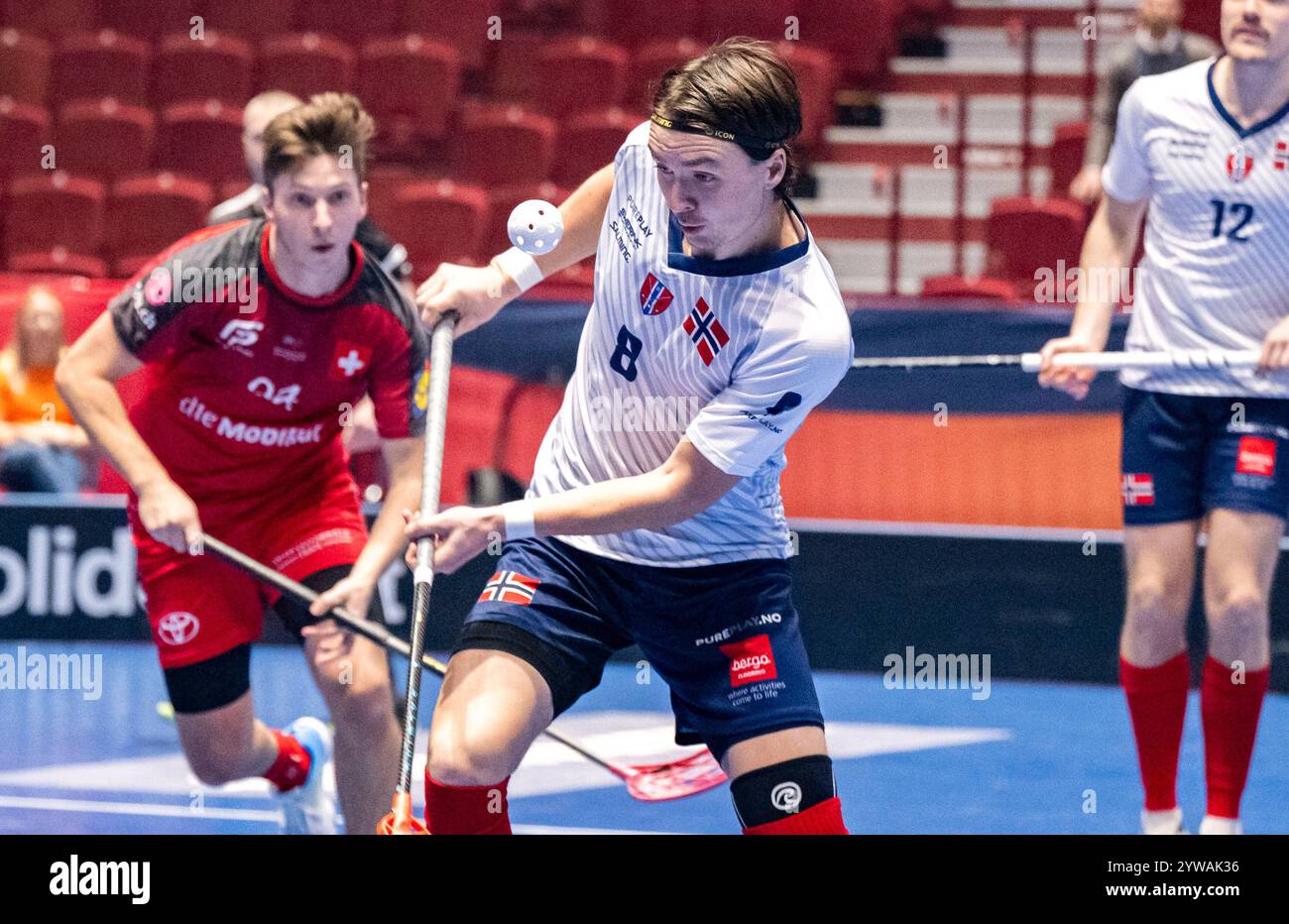 MALMÖ 2024-12-10 Norway's William Andersson (8) defends during the ...