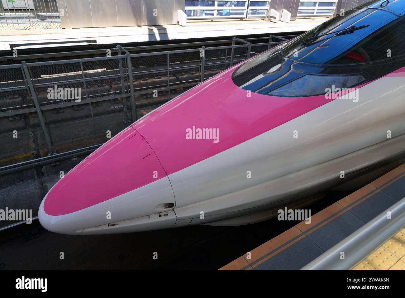 OSAKA, JAPAN -9 NOV 2024- View of the special livery Hello Kitty Shinkansen, a high-speed bullet ...