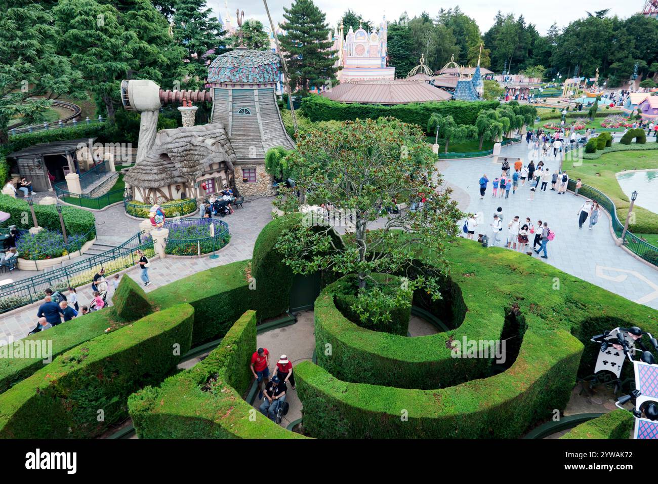 View of part the Alice's Curious Labyrinth, hedge maze, looking down ...