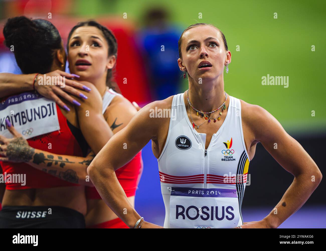 Rani Rosius participating in the 100 meters at the Paris 2024 Olympic ...