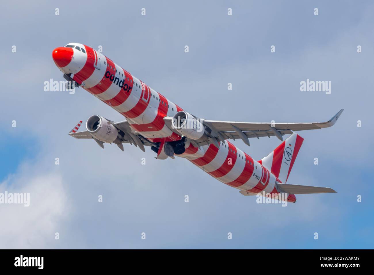 Airbus A321 airliner of the Condor airline with special Red Passion ...