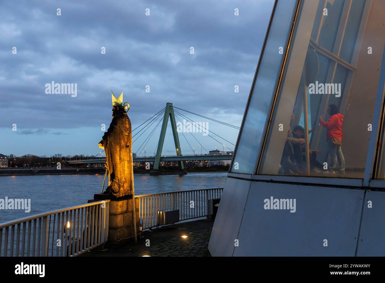 St. Nikolaus statue at the Chocolate Museum in Rheinau harbour ...