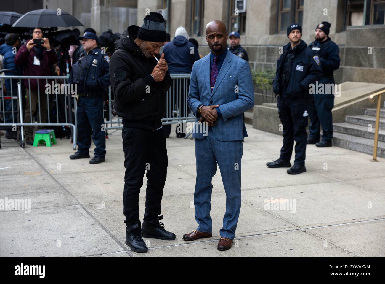 New York, USA. 09th Dec, 2024. Jordan Neely's father Zachary lights a ...