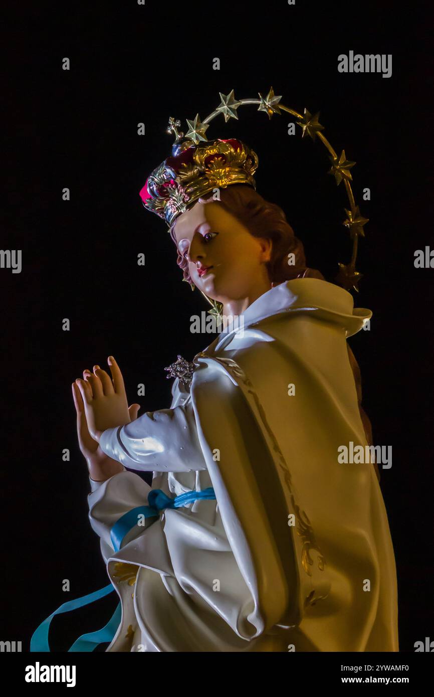 Cospicua, Malta - December 6th 2024. Statue of Holy Figure with Crown ...