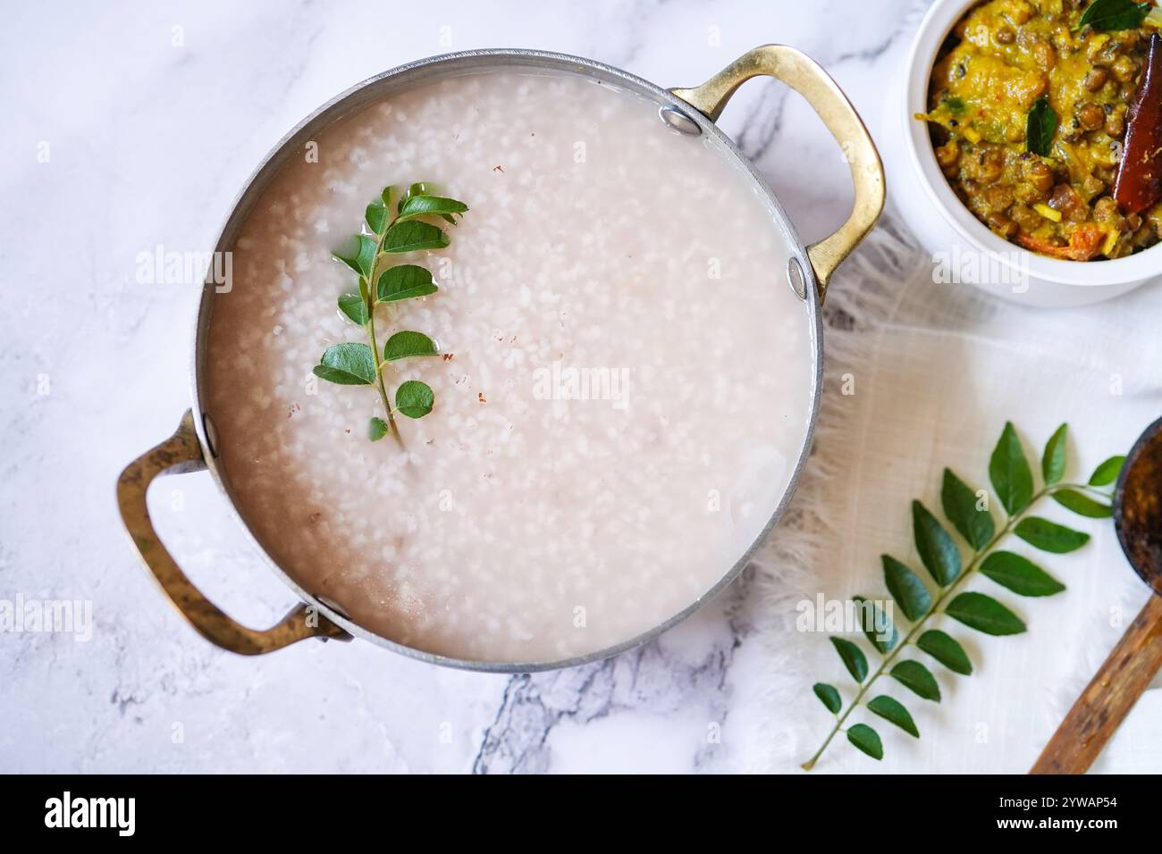 Kerala Rice Porridge or Conjee| Kanji payar and Chammanthi Stock Photo ...