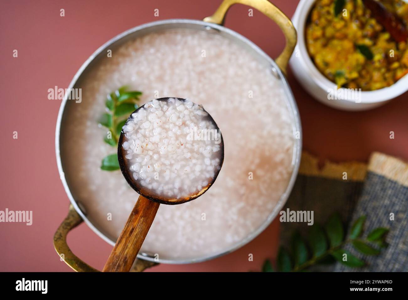 Kerala Rice Porridge or Conjee| Kanji payar and Chammanthi Stock Photo ...