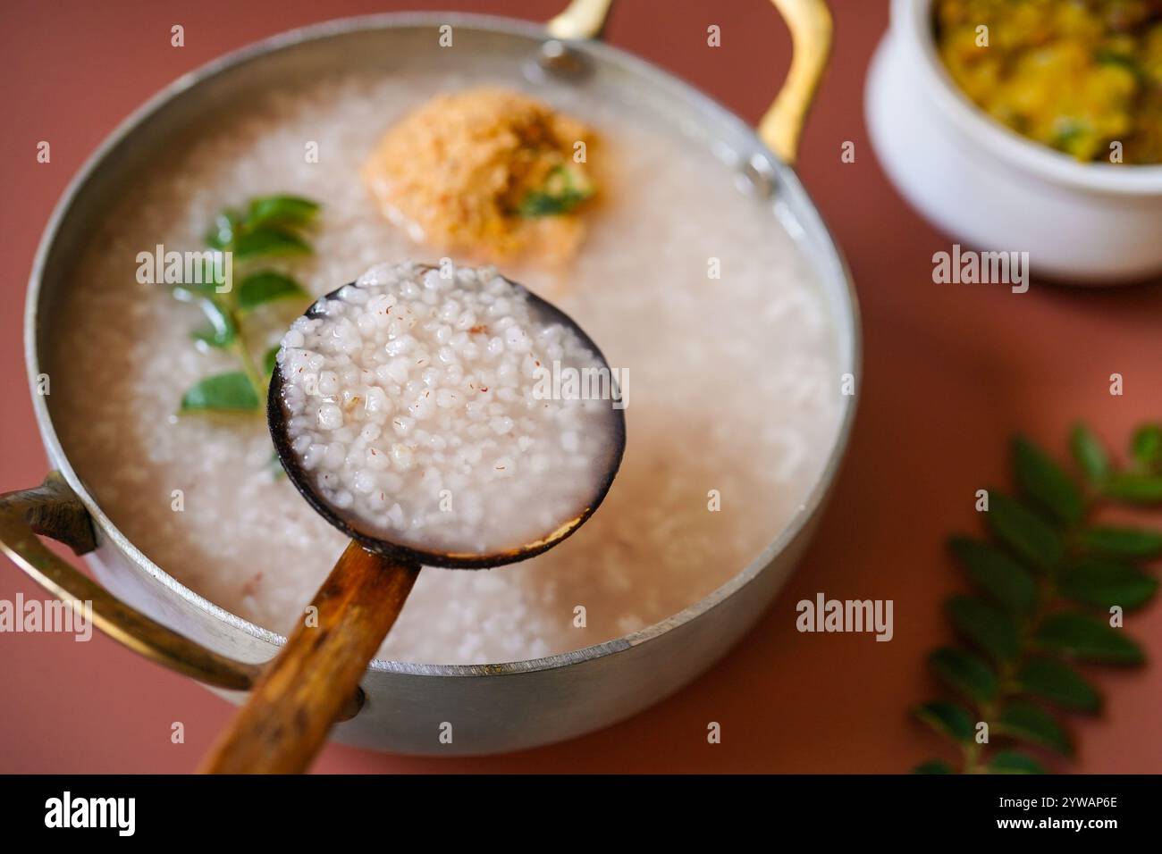 Kerala Rice Porridge or Conjee| Kanji payar and Chammanthi Stock Photo ...