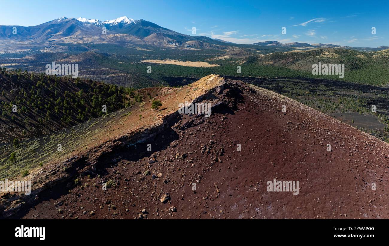 Aerial photograph of Sunset Crater Volcano National Monument with the ...