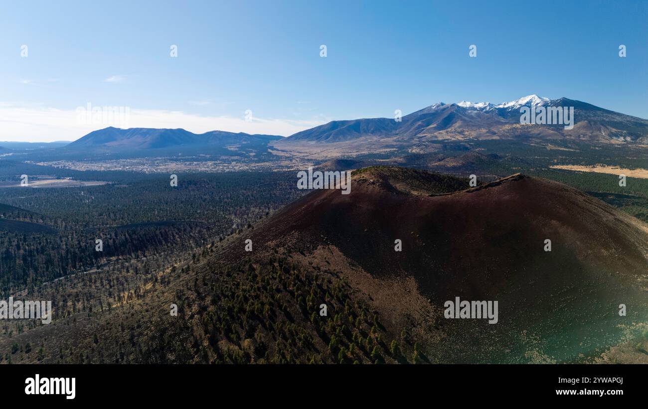 Aerial photograph of Sunset Crater Volcano National Monument with the ...