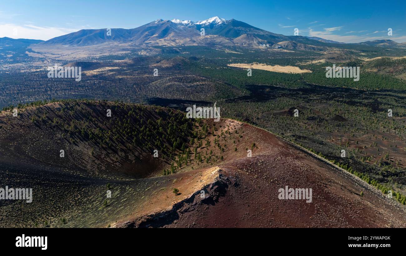 Aerial photograph of Sunset Crater Volcano National Monument with the ...