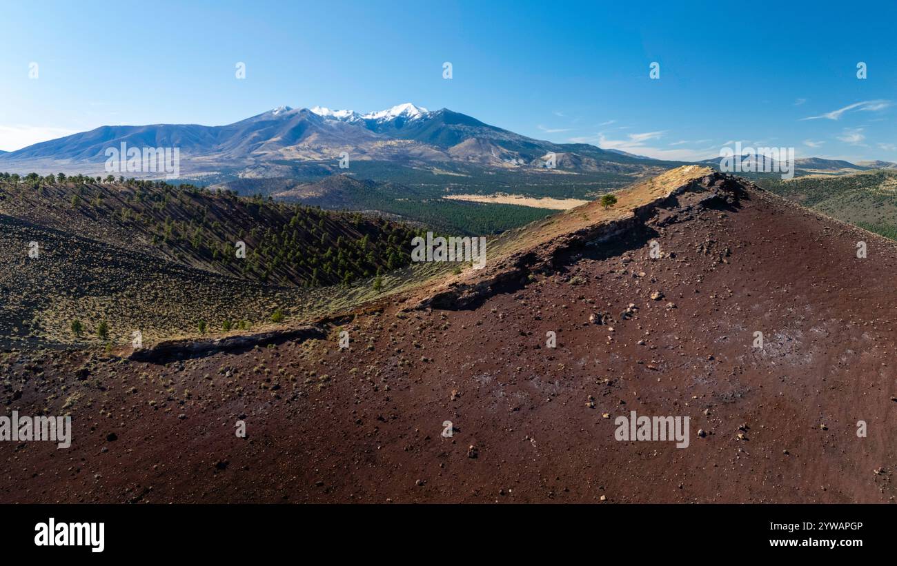 Aerial photograph of Sunset Crater Volcano National Monument with the ...