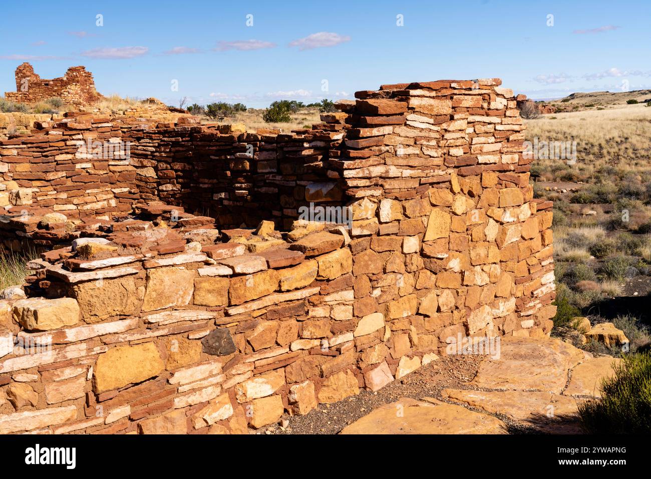 Photograph of a restored building created by ancient Native Americans ...