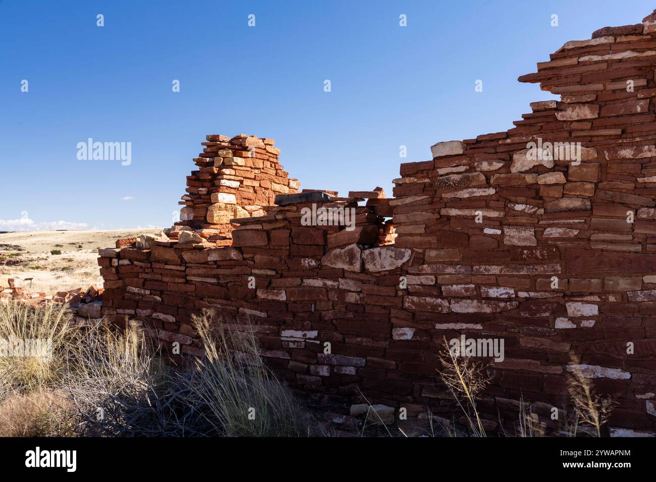 Photograph of a restored building created by ancient Native Americans ...