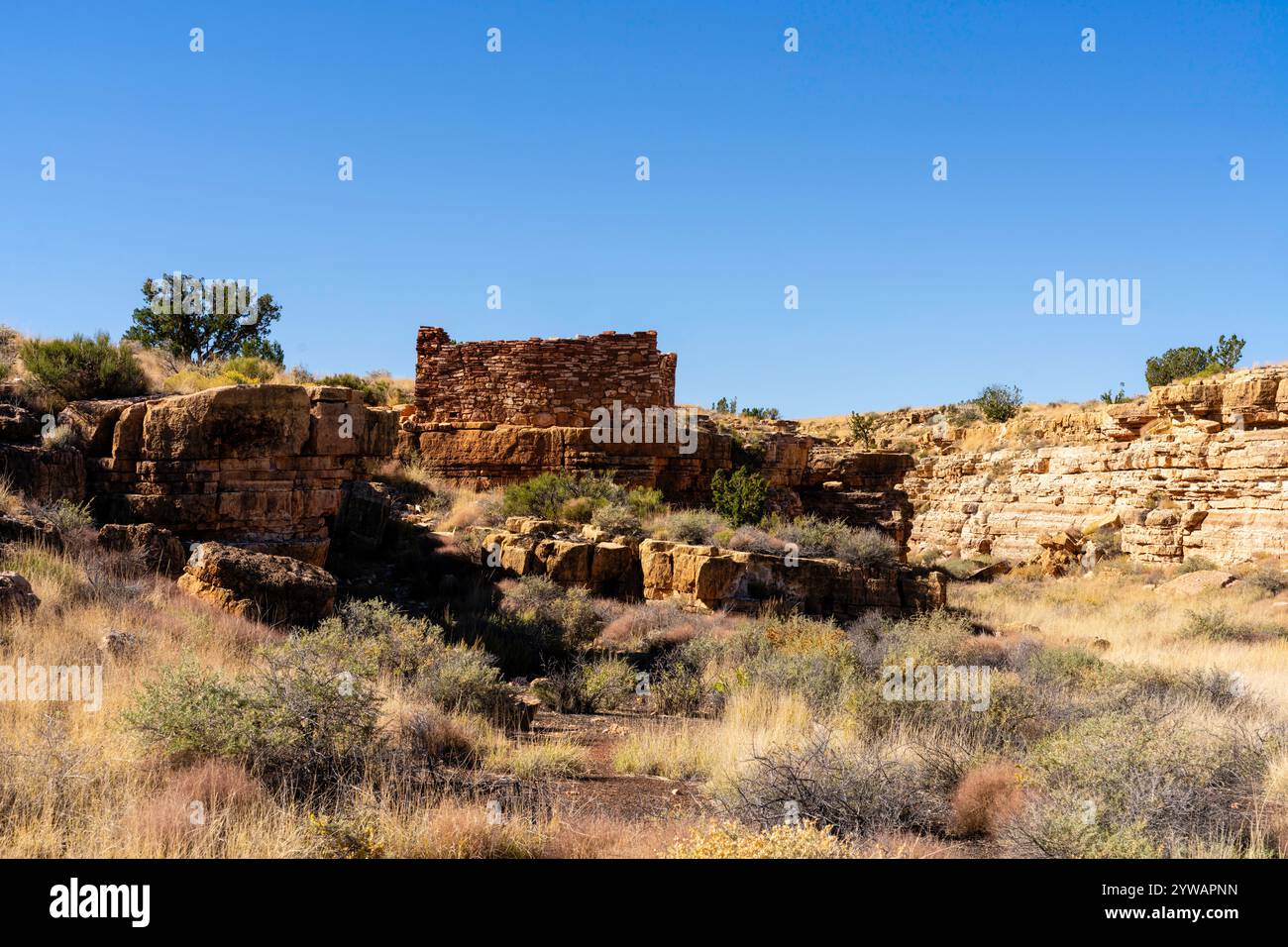 Photograph of a restored building created by ancient Native Americans ...
