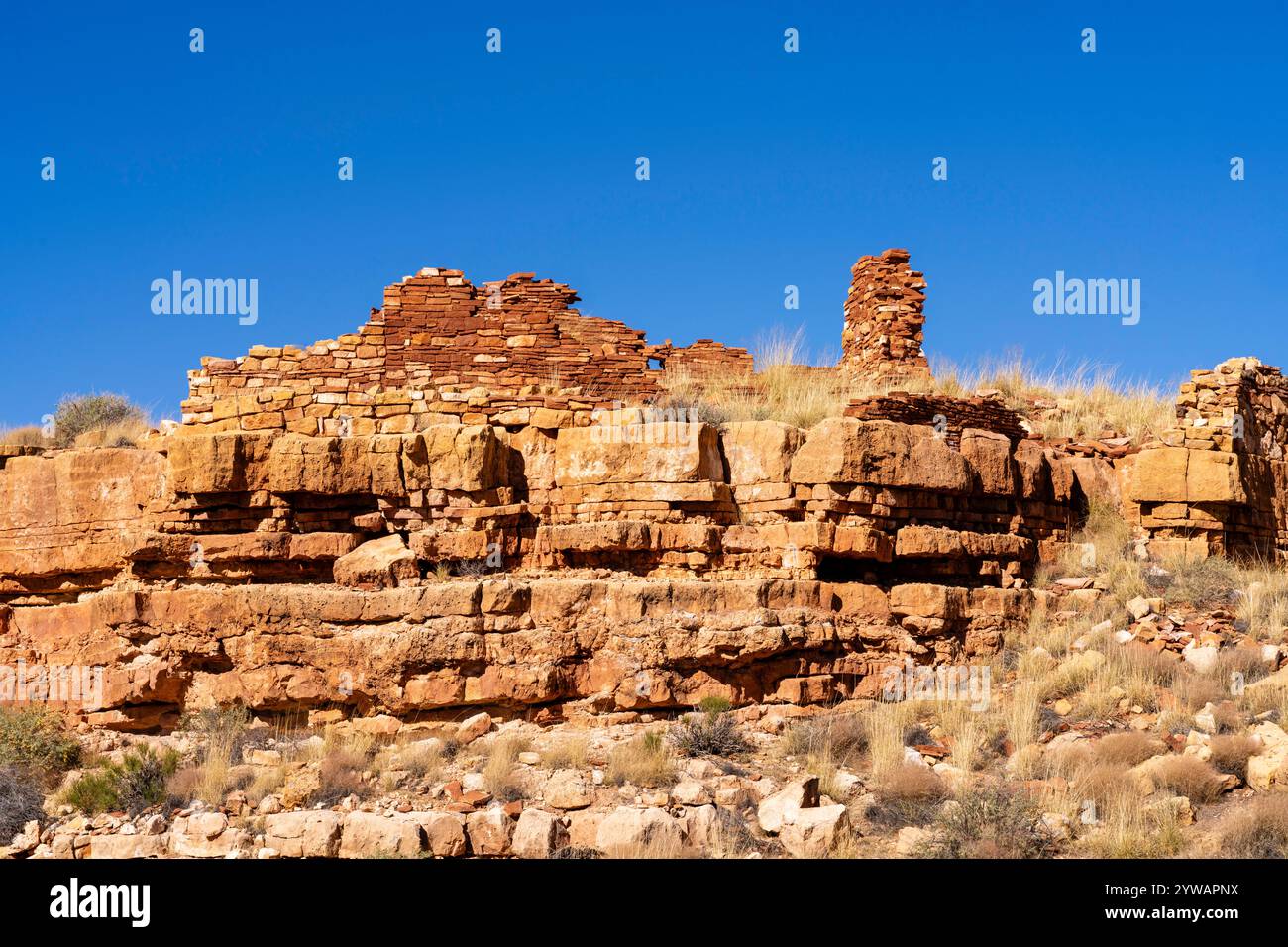 Photograph of a restored building created by ancient Native Americans ...