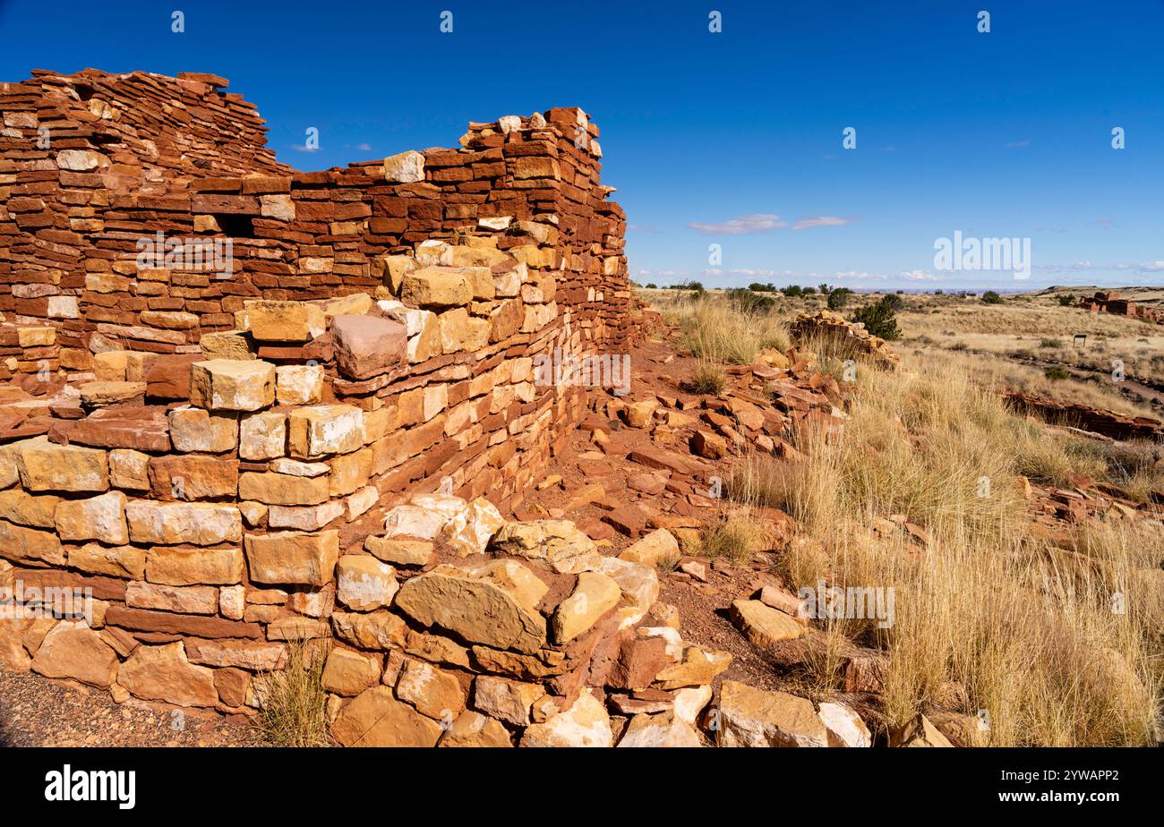 Photograph of a restored building created by ancient Native Americans ...