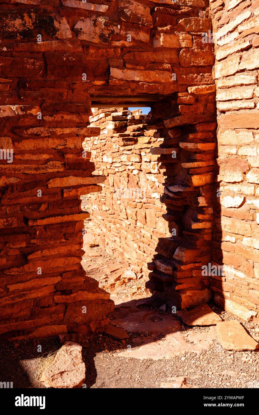 Photograph of a restored building created by ancient Native Americans ...