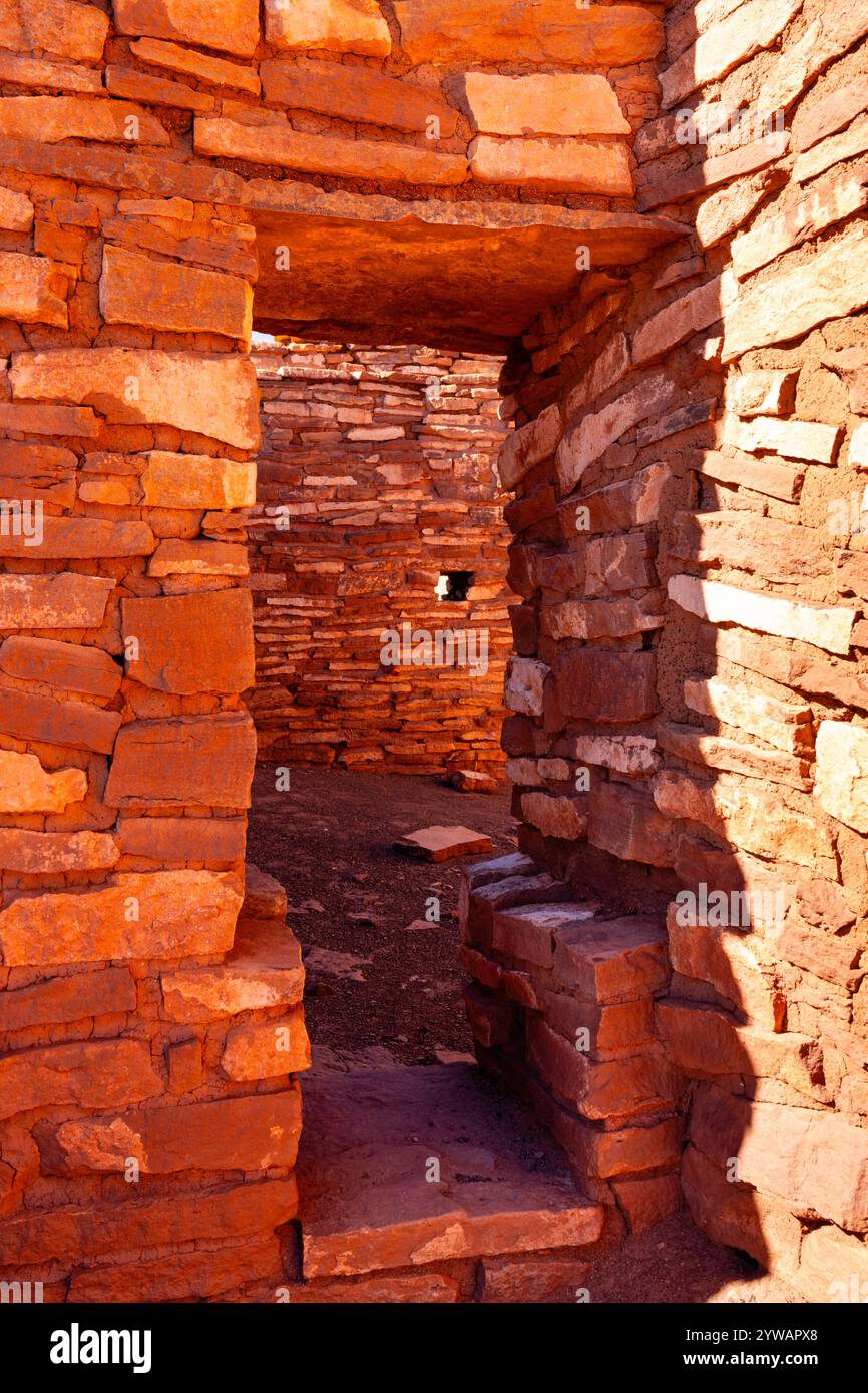 Photograph of a restored building created by ancient Native Americans ...