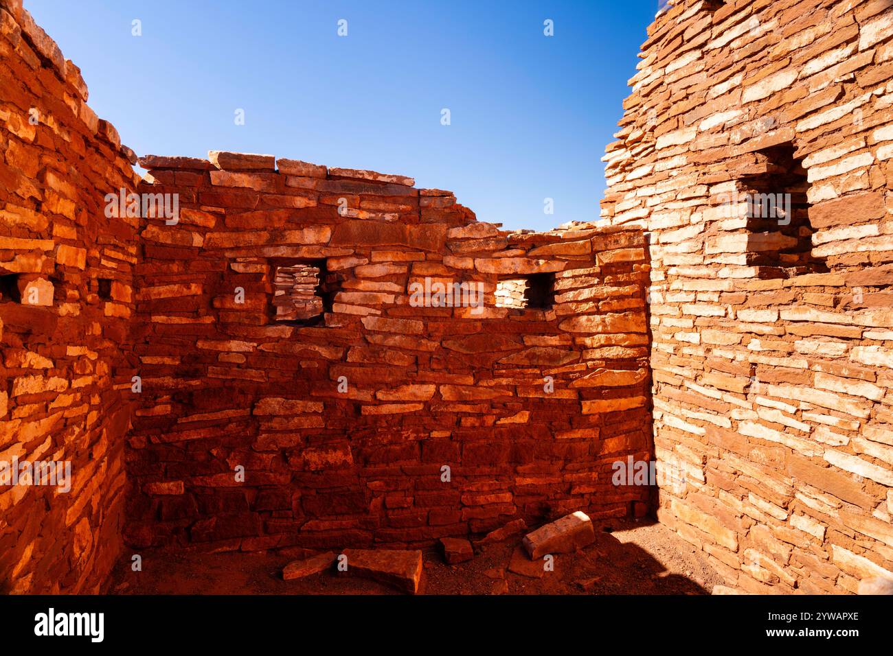 Photograph of a restored building created by ancient Native Americans ...