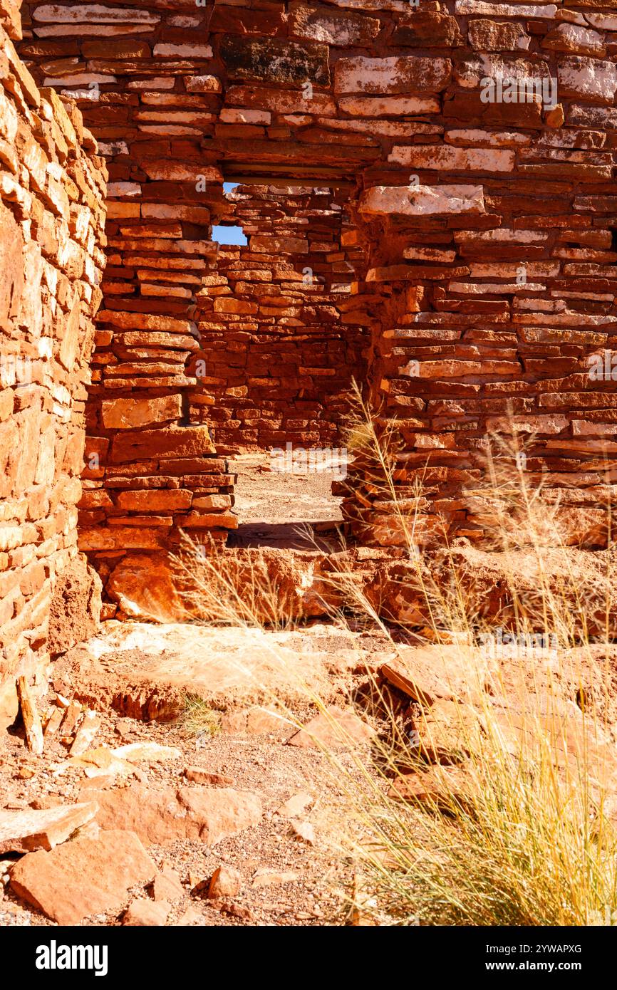 Photograph of a restored building created by ancient Native Americans ...