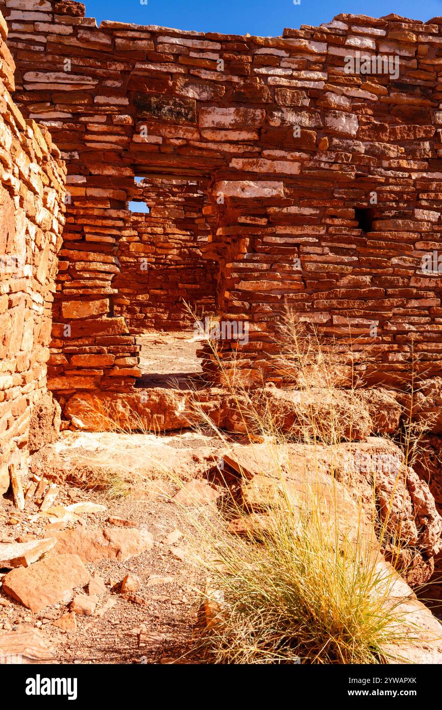 Photograph of a restored building created by ancient Native Americans ...
