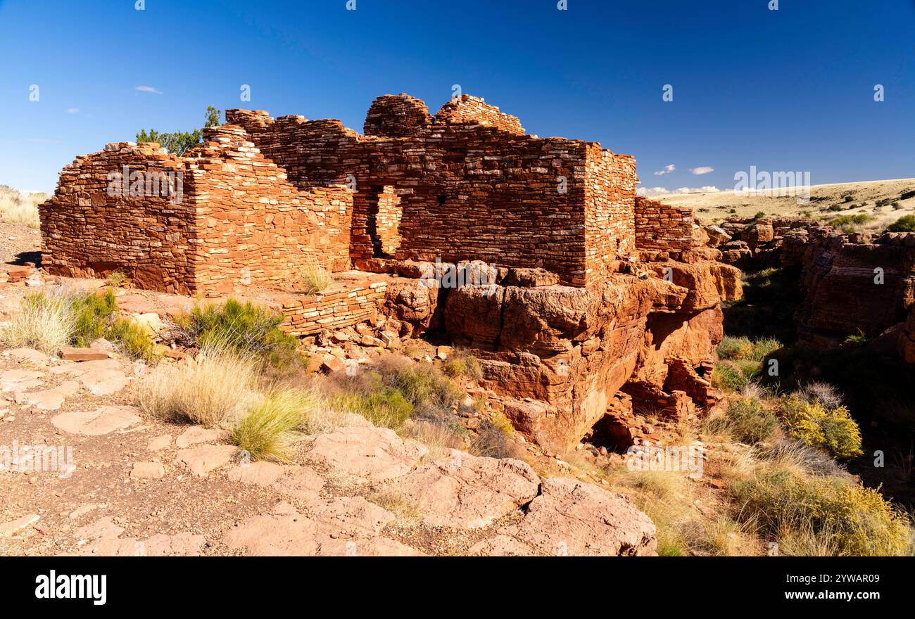 Photograph of a restored building created by ancient Native Americans ...