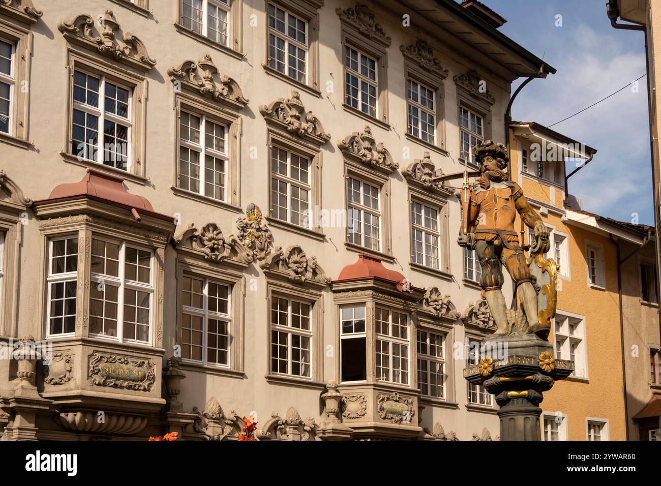 Traditional statue in Schaffhausen, Switzerland Stock Photo - Alamy